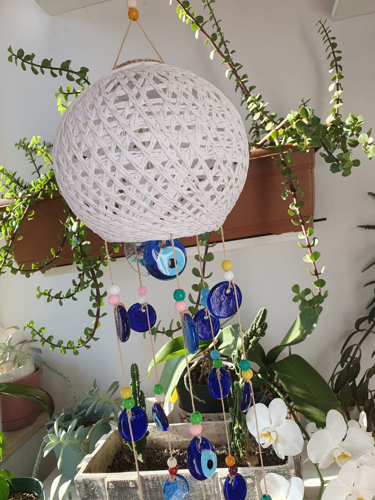 Evil Eye Beaded Led Light Lamp, Balcony, Garden, Home Decoration ...