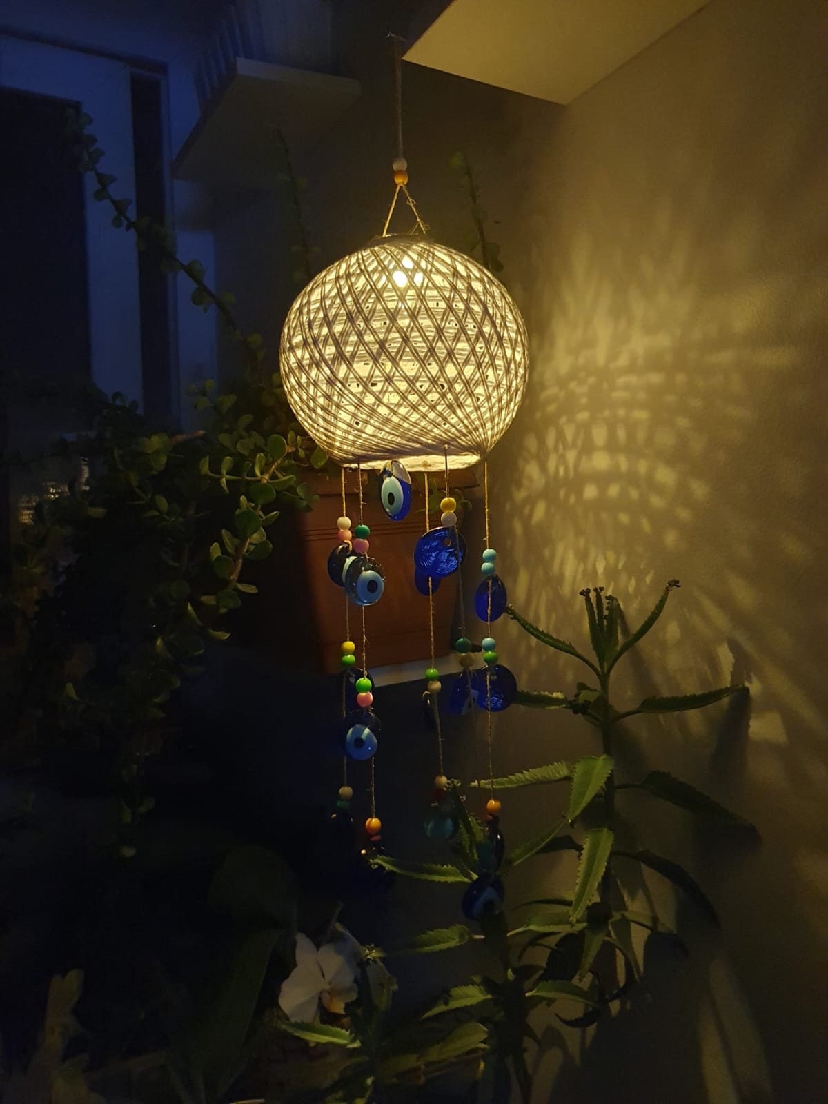 Evil Eye Beaded Led Light Lamp, Balcony, Garden, Home Decoration ...