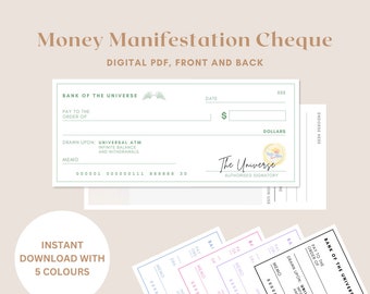 Printable Checks Front and Back Template - Etsy