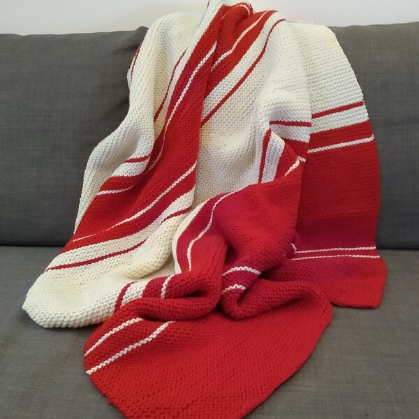 Red and White Throw Blanket - Etsy