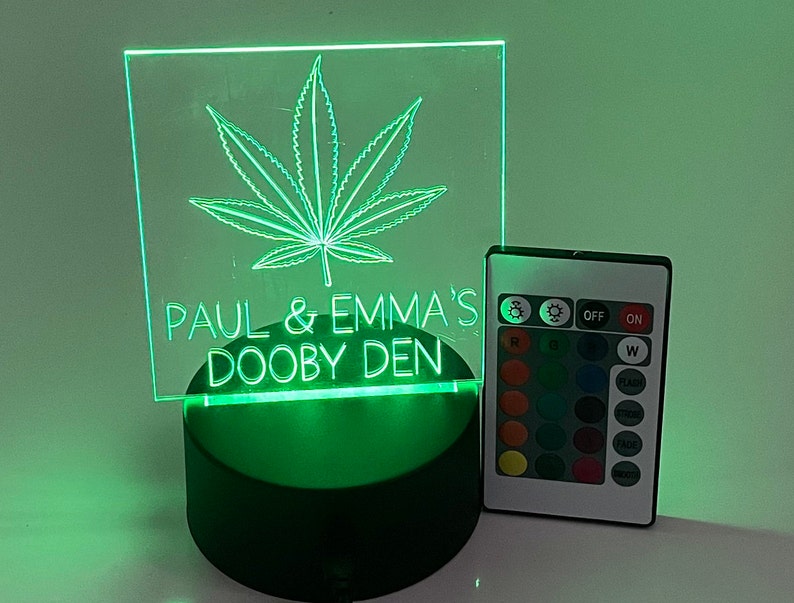 Personalised Weed Leaf LED Light Colour Changing Custom Stoner - Etsy