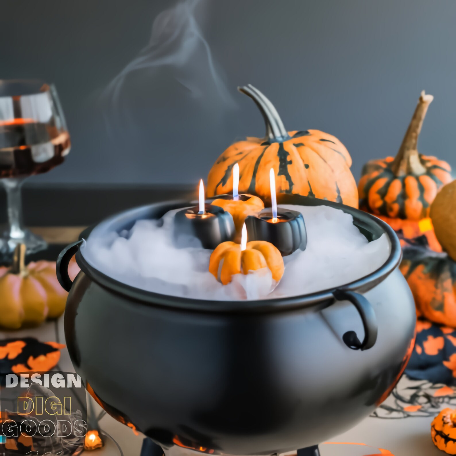 Witch's Cauldron Centerpieces - Spooky Halloween Decor With Faux ...