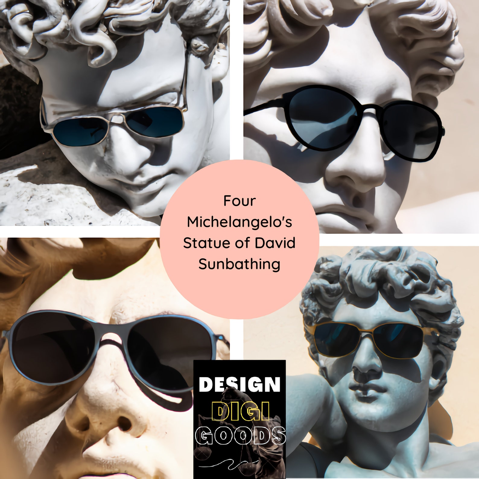 Michelangelo's Statue of David Wearing Sunglasses and Sunbathing ...