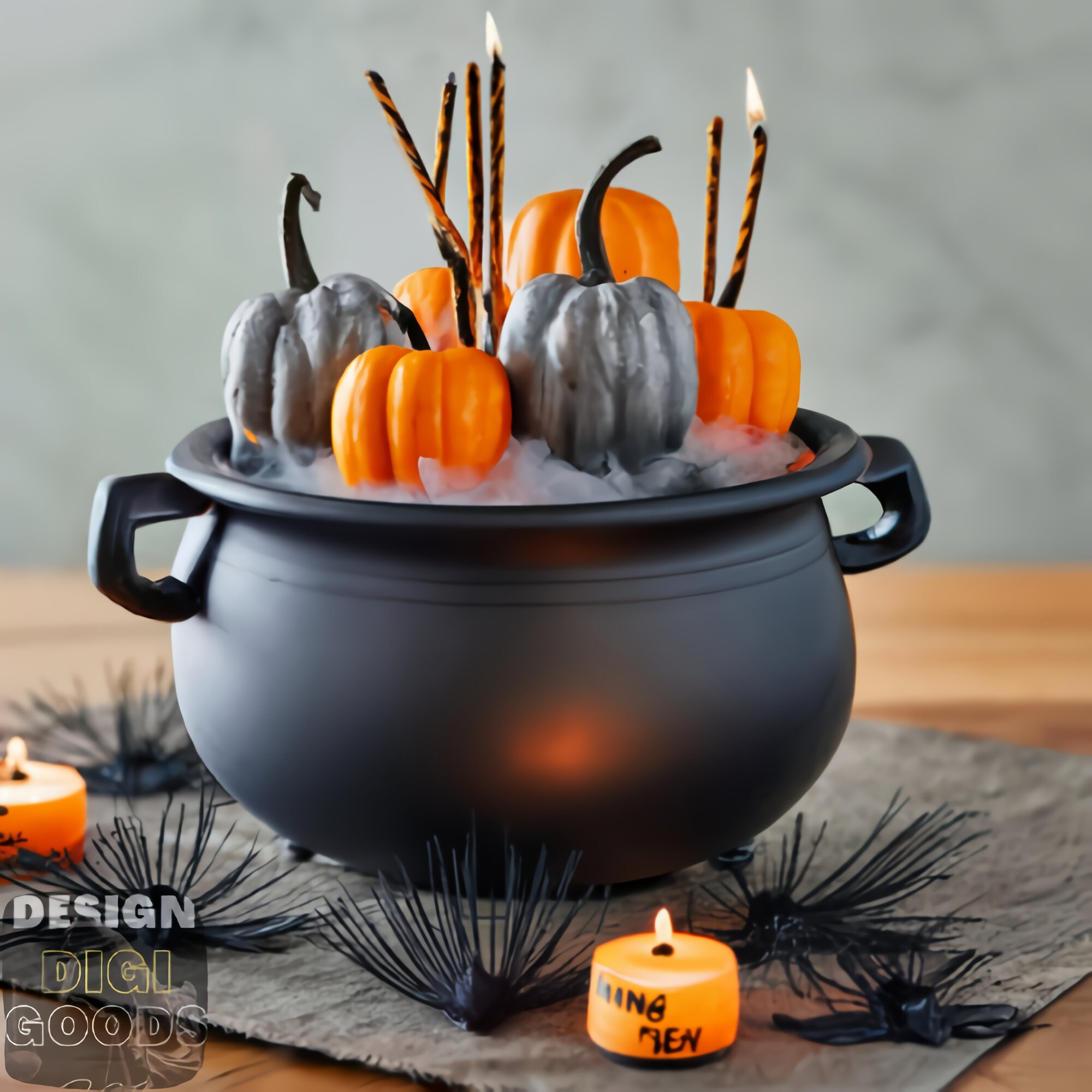 Witch's Cauldron Centerpieces - Spooky Halloween Decor With Faux ...