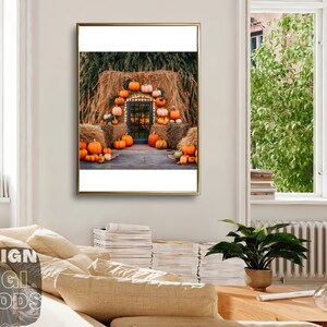 Enchanting Pumpkin Patch Entrance - Magical Decor With Pumpkins, Hay ...