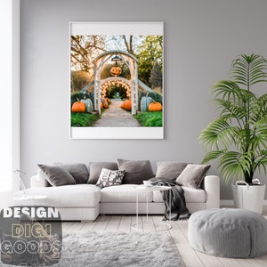 Enchanting Pumpkin Patch Entrance - Magical Decor With Pumpkins, Hay ...