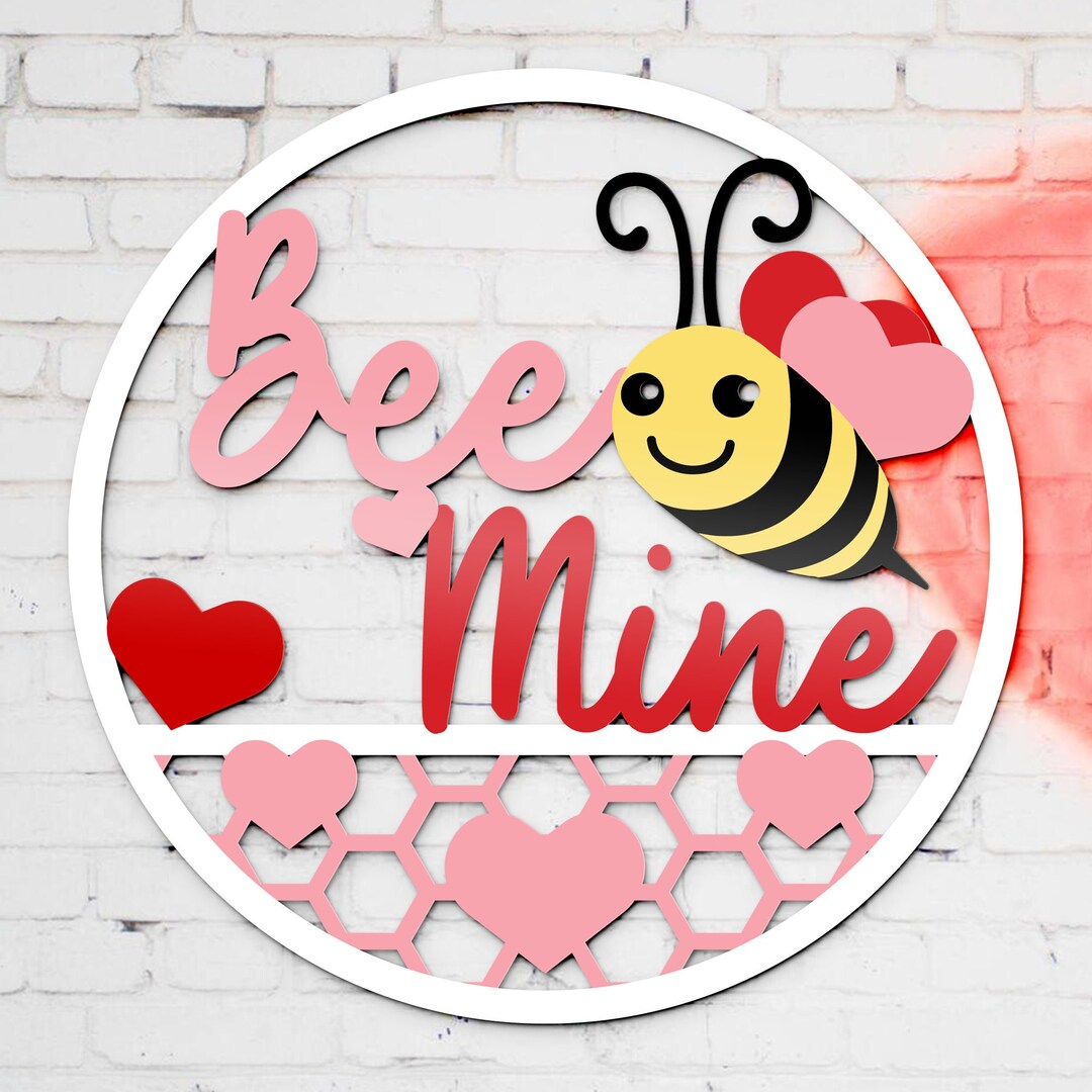 Bee Mine Valentine Gift Printable Valentine Metal Sign Happy Valentines ...