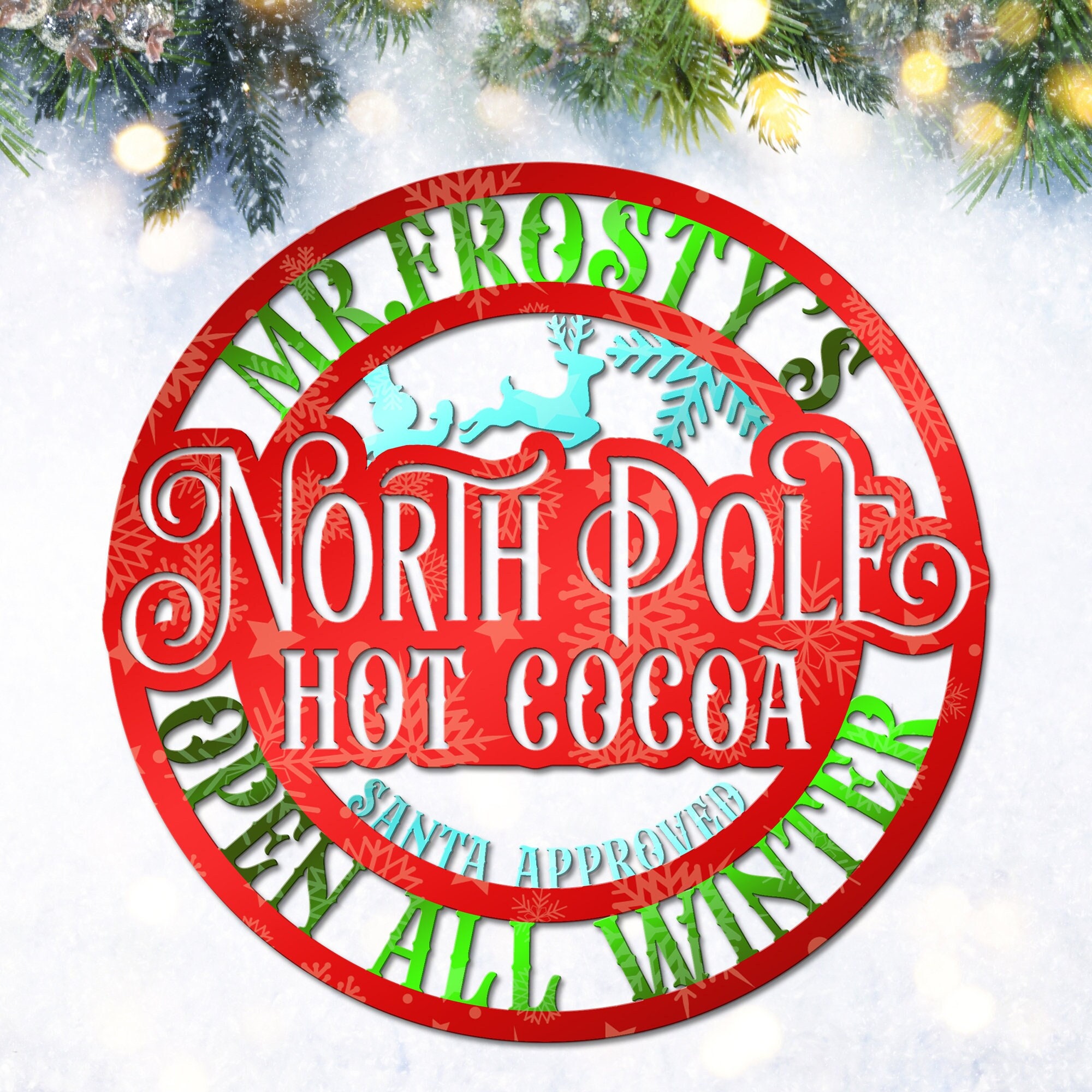 Custom Home Bar Metal Sign North Pole Christmas Sign Outdoor - Etsy