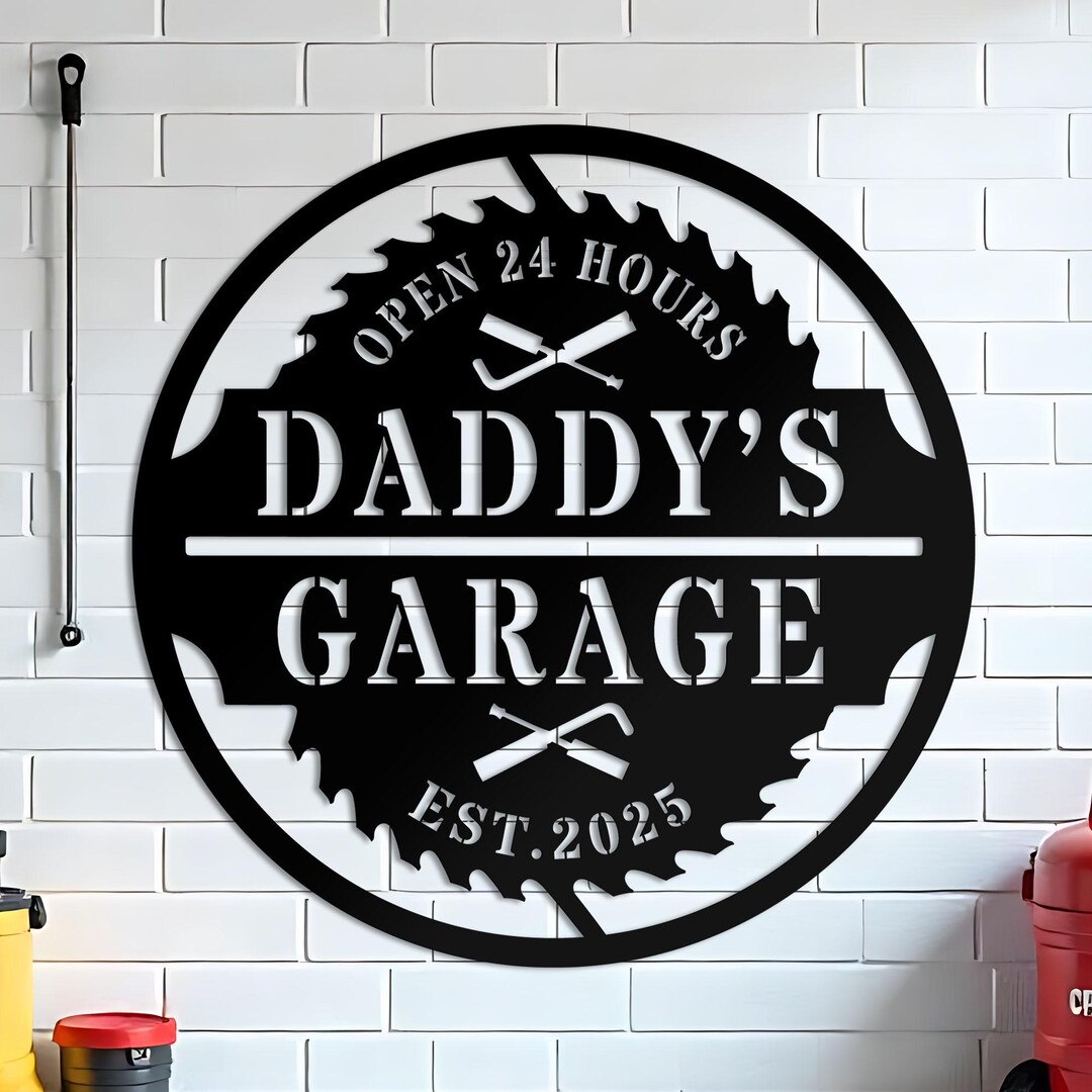 Personalized Metal Garage Sign: Custom Name, Est. Year - Etsy