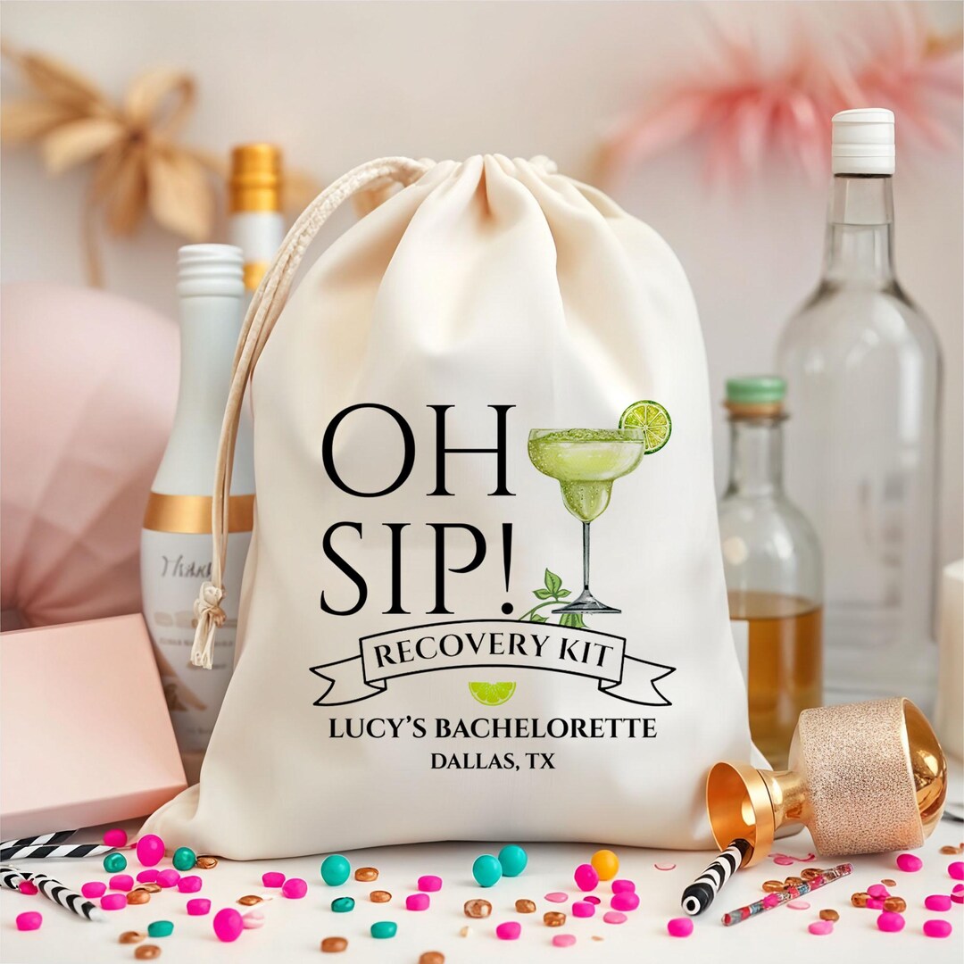 Oh Sip Cocktails Drink Recovery Bags - Lemonade Bach Party Bags ...