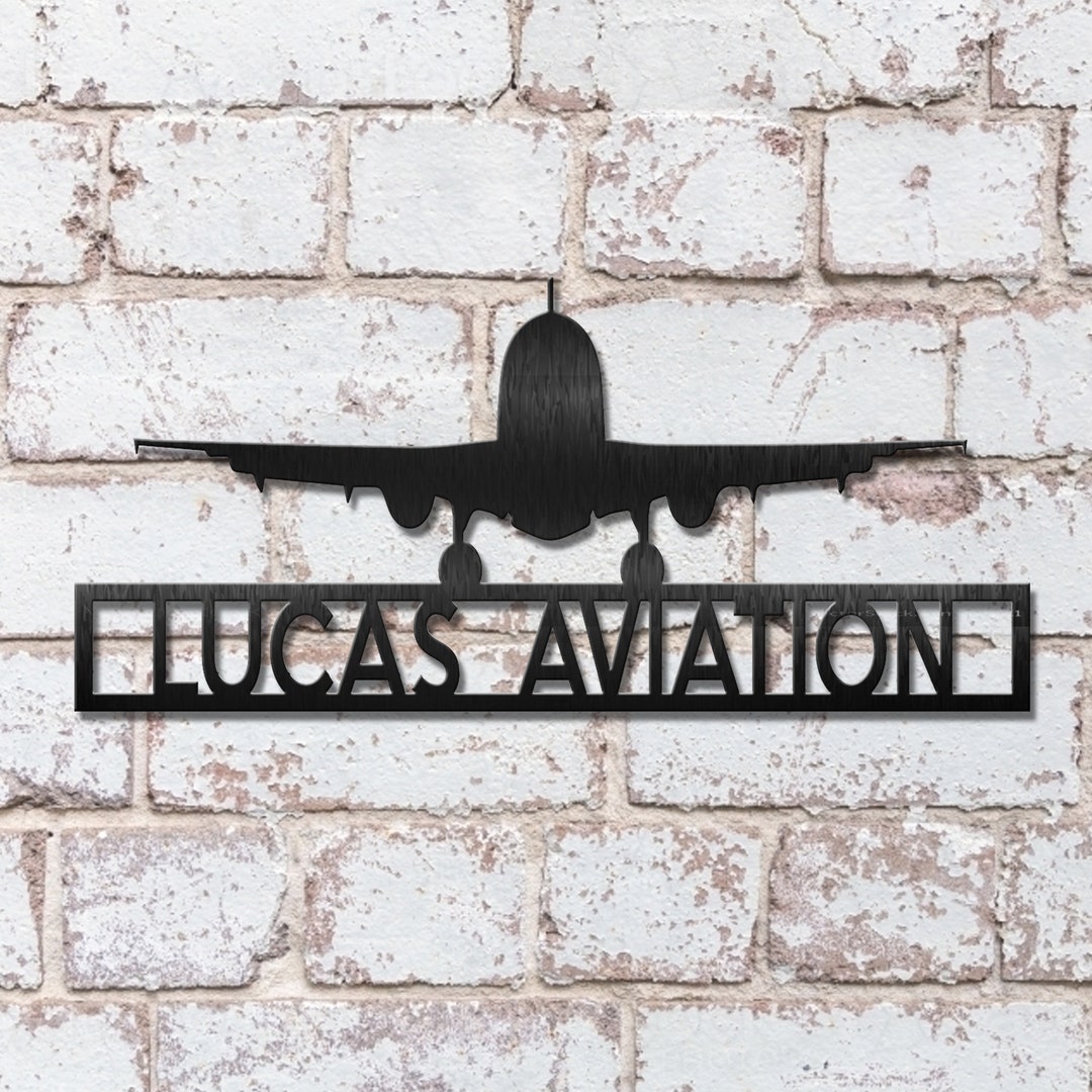 Custom Aviation Sign, Airplane Hangar Sign, Personalized Pilot Name ...