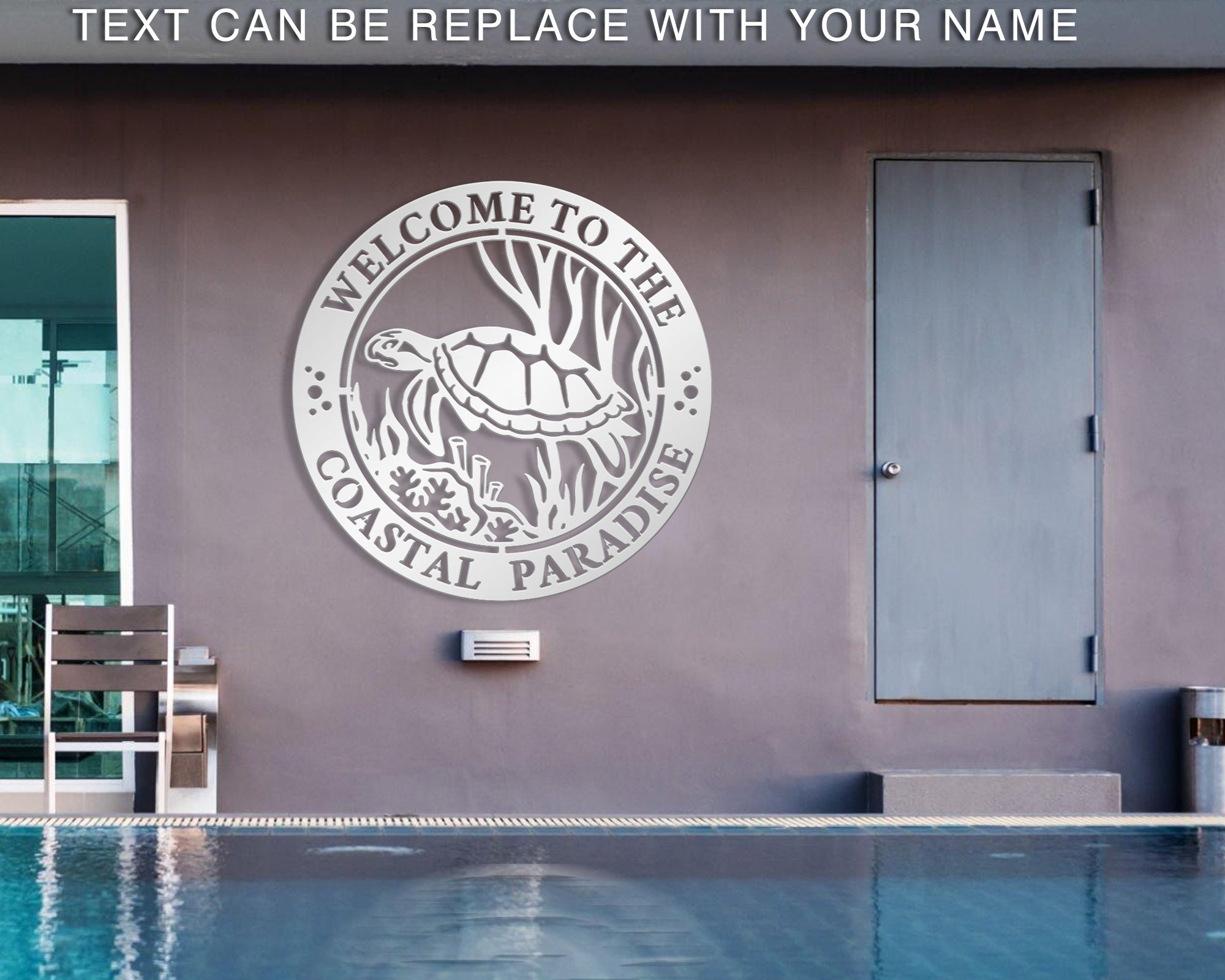 Personalized Sea Turtle Metal Sign-nautical Sea Turtle Wall - Etsy