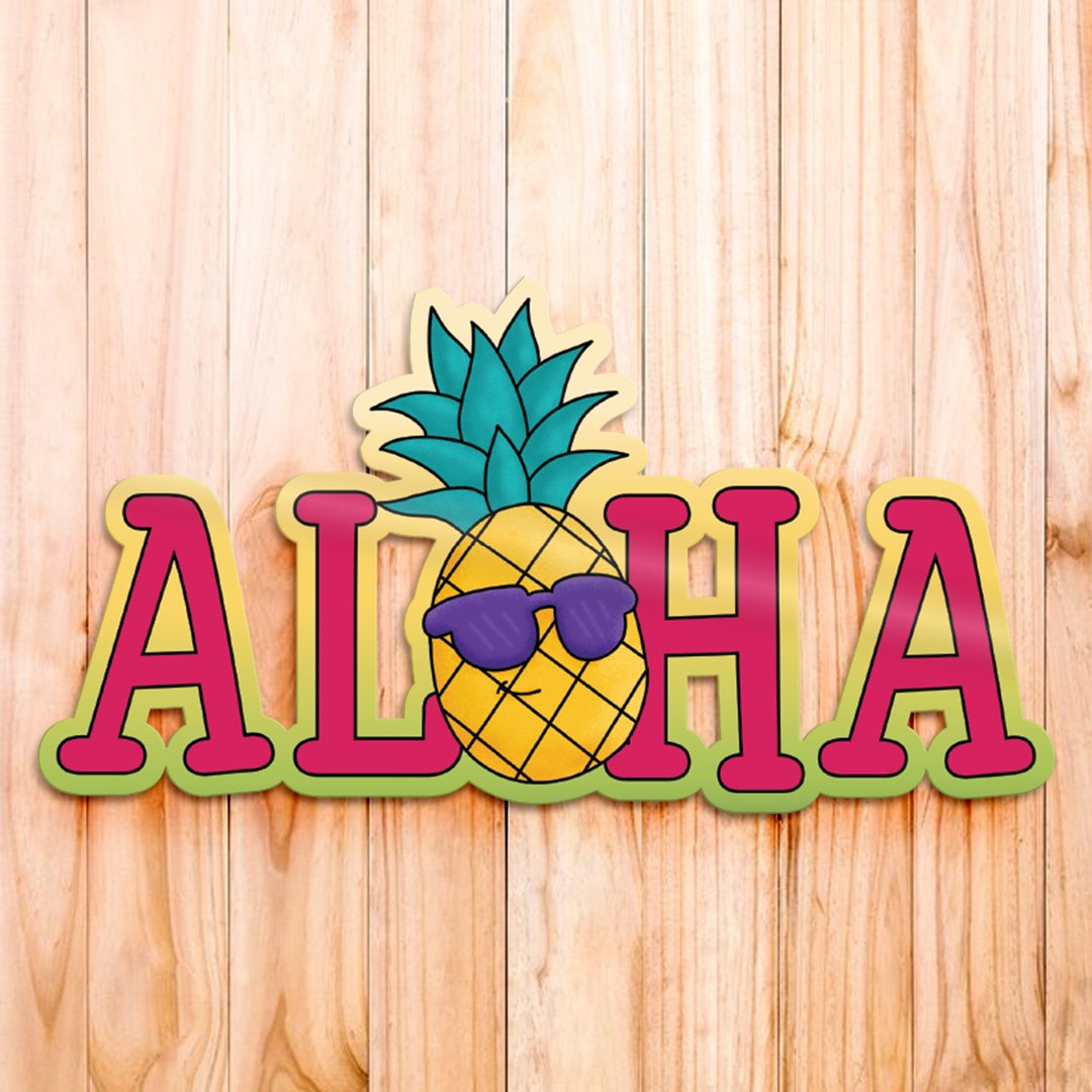 Aloha With Pineapple Metal Sign,hawaiian Metal Word, Front Door Wall ...