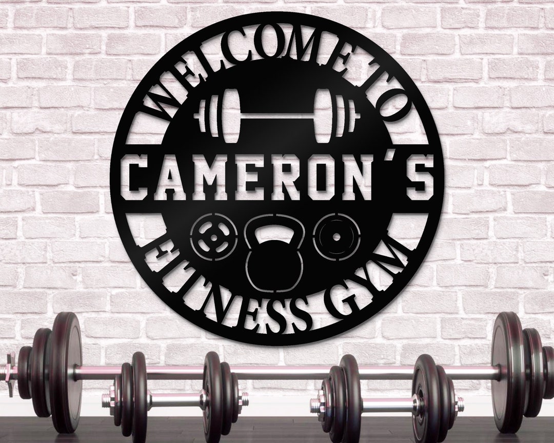 Name Home Gym Wall Decor, Workout Bodybuilding, Personalized Name Gym ...