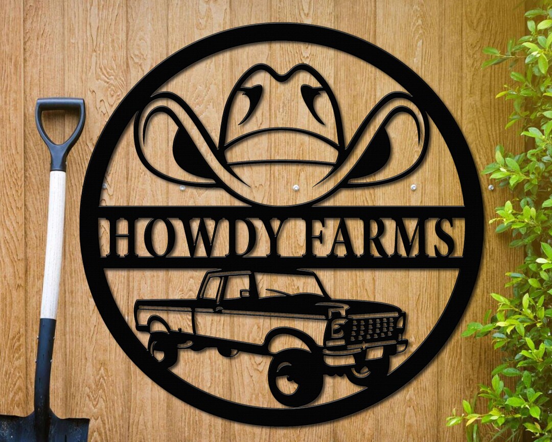 Personalized Farm House Sign, Custom Farm Metal Sign, Cowboy Sign ...