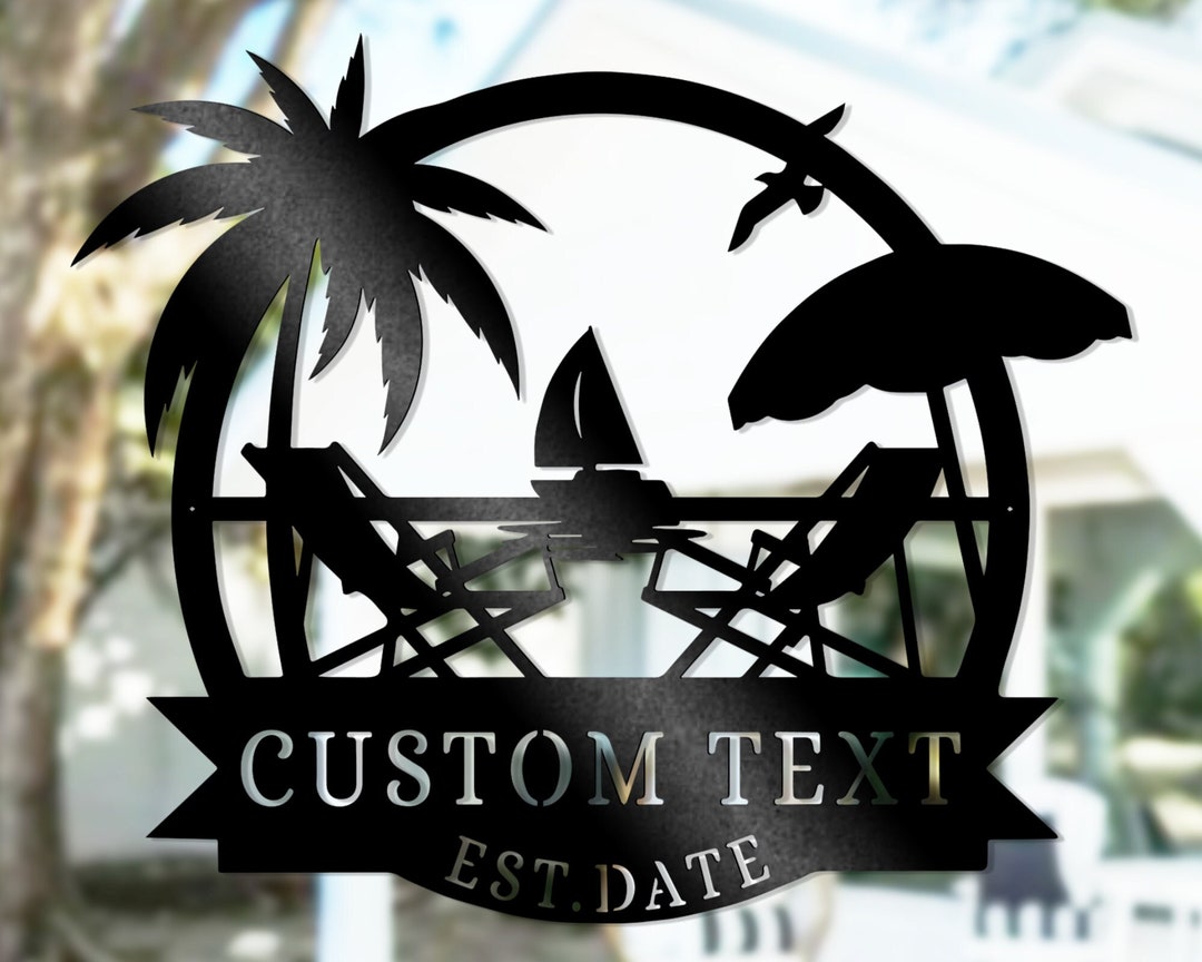 Custom Family Name Beach Metal Sign: Coastal Outdoor Decor - Etsy