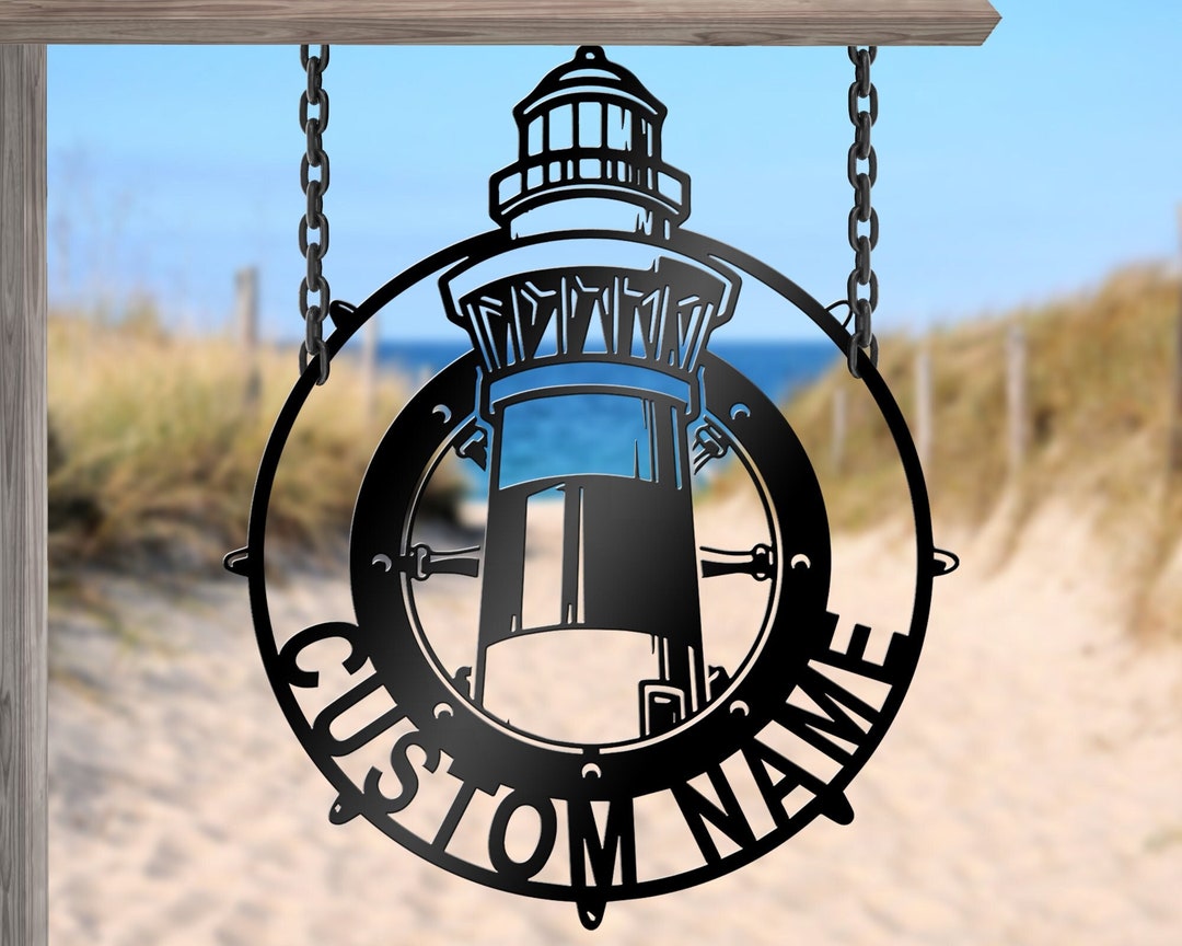 Custom Lighthouse Metal Sign: Coastal Lake House Wall Art - Etsy