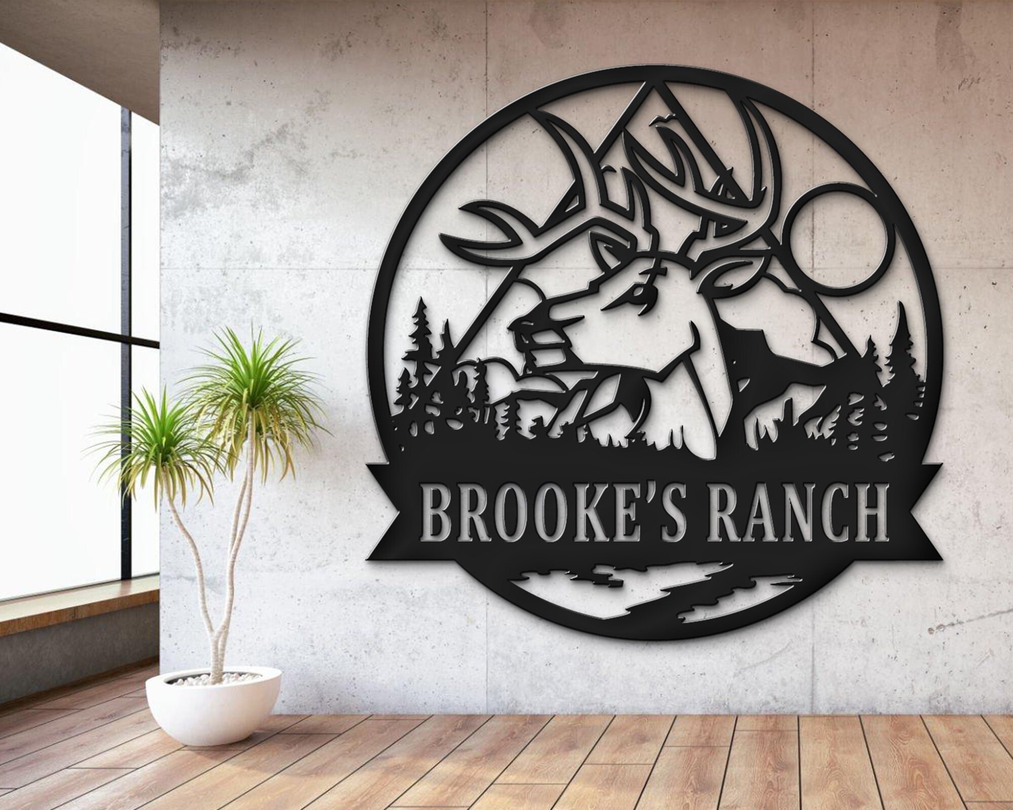 Personalized Entrance Gate Ranch Sign Metal Farm Sign Deer - Etsy