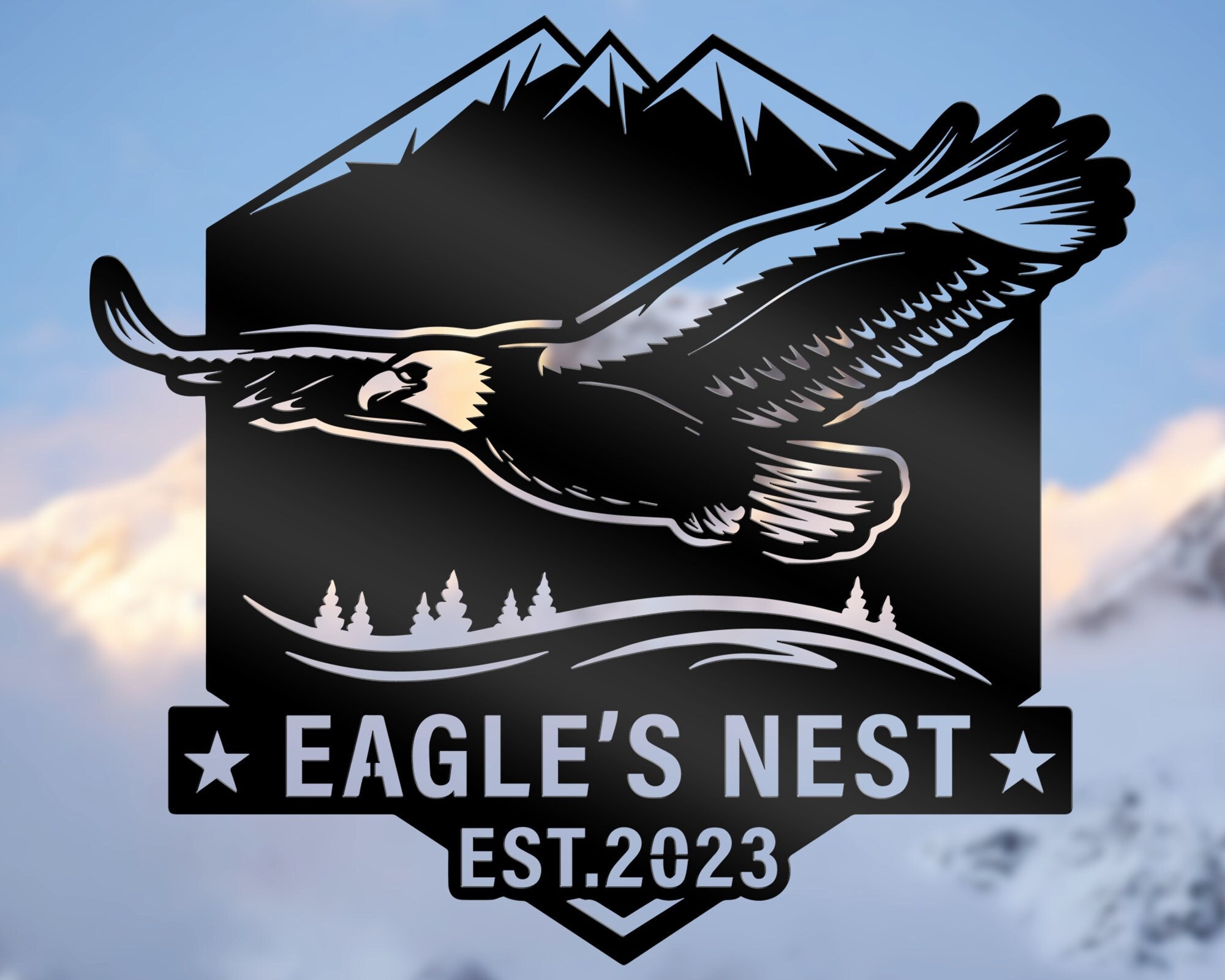 Customized Eagle's Nest Sign-bald Eagle Metal Wall Art - Etsy