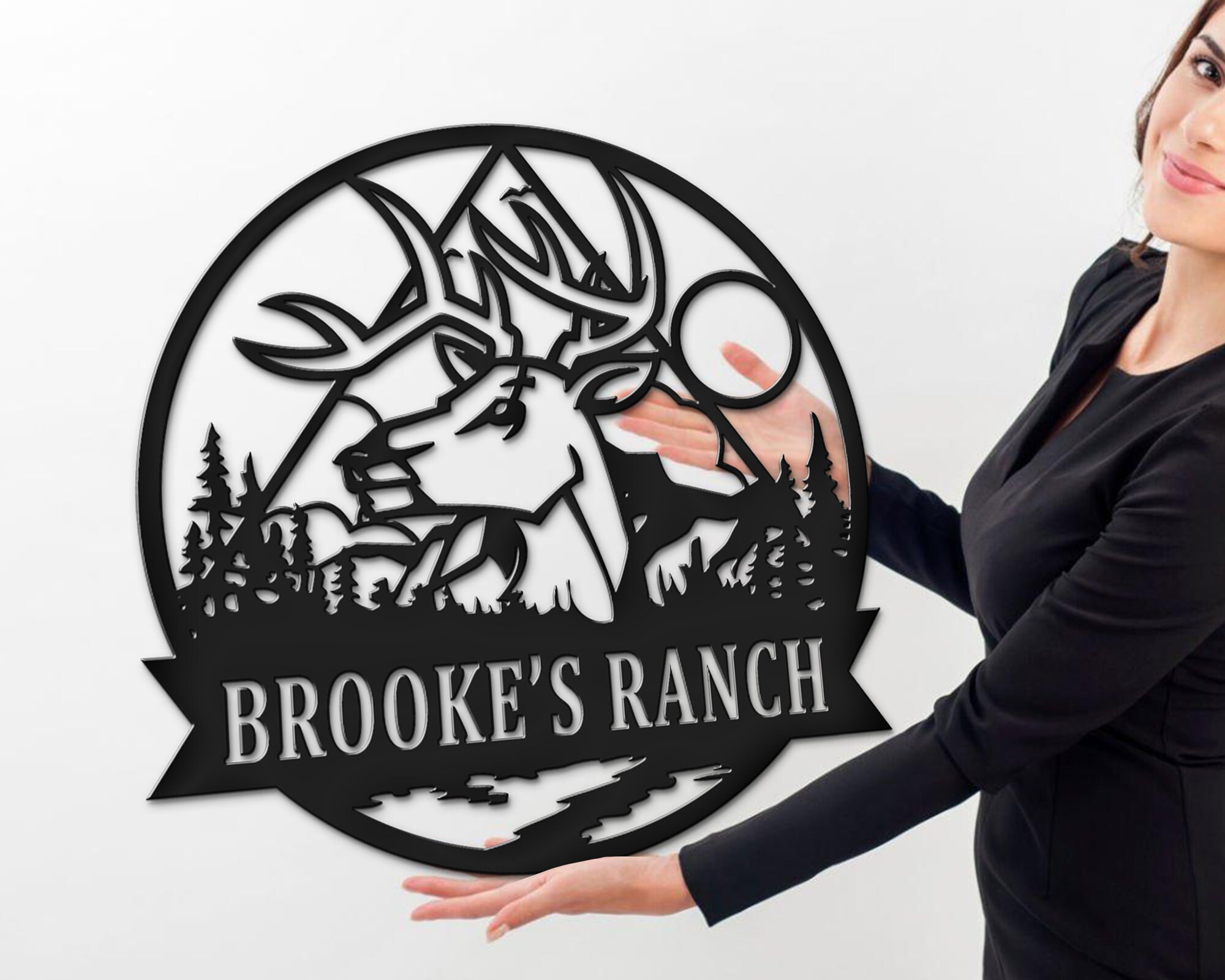 Personalized Entrance Gate Ranch Sign Metal Farm Sign Deer - Etsy