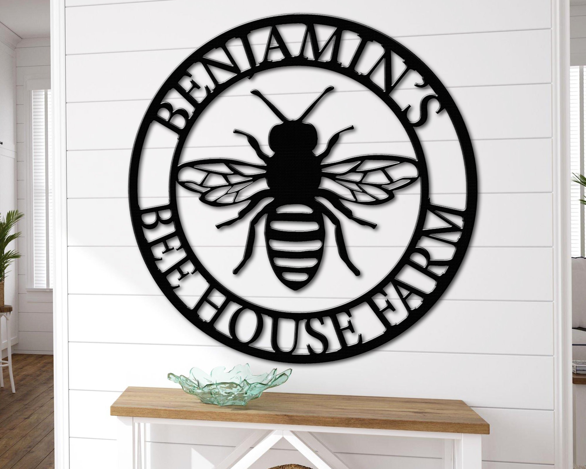 Custom Floral Bee Metal Sign-farm Kitchen Wall Art-bee Welcome - Etsy