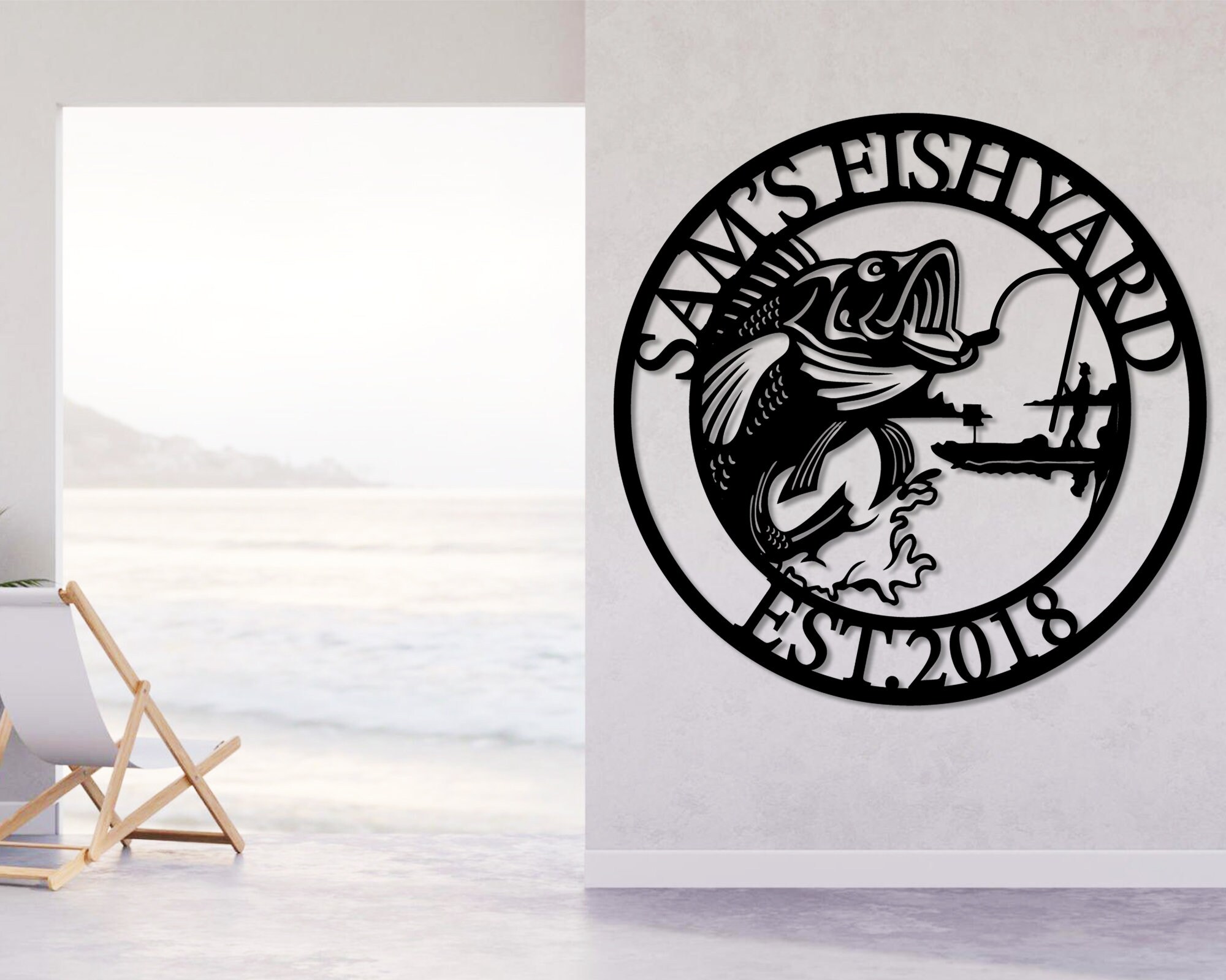 Fish Metal Name Sign-bass Fishing Metal Monogram-fishing Gifts - Etsy