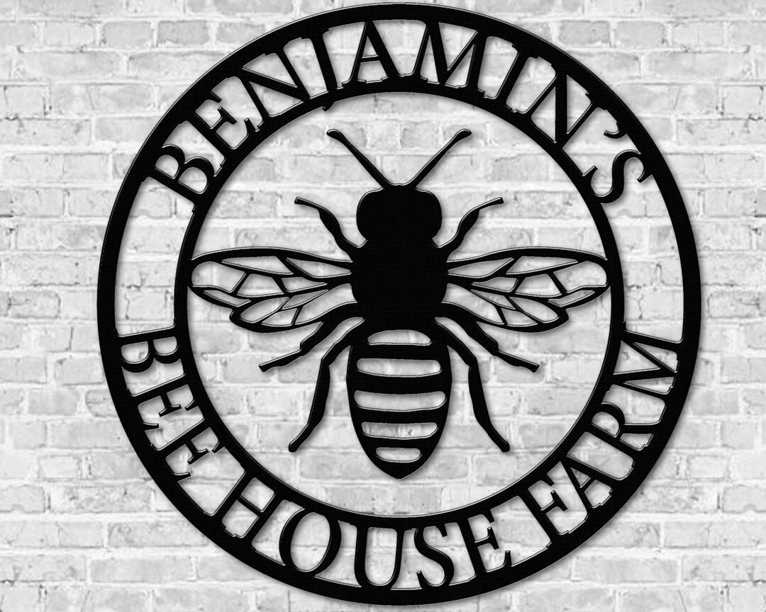 Custom Floral Bee Metal Sign-farm Kitchen Wall Art-bee Welcome Yard ...