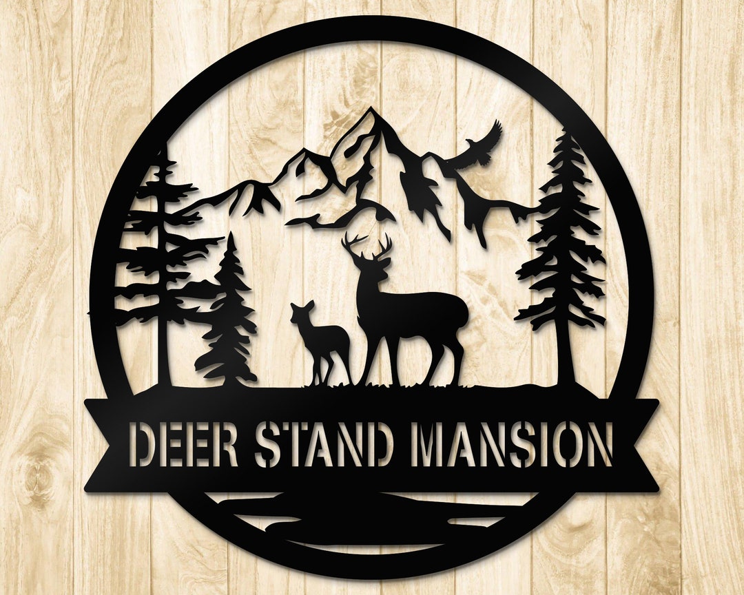 Custom Deer Sign, Deer Metal Ranch Sign, Deer Antler Metal Sign, Deer ...
