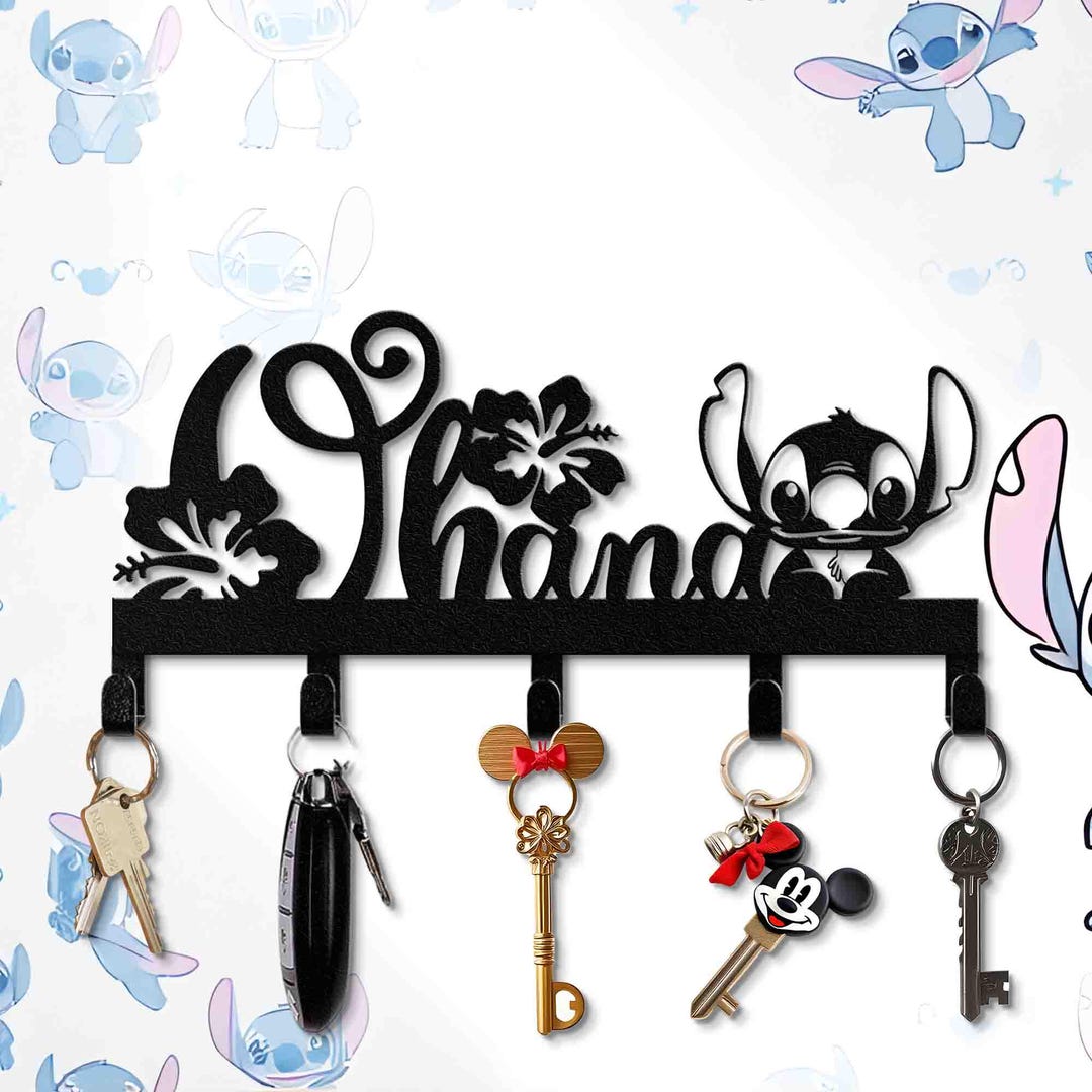 Ohana Metal Wall Hanger: Floral Beach House Decor, Family Hooks - Etsy