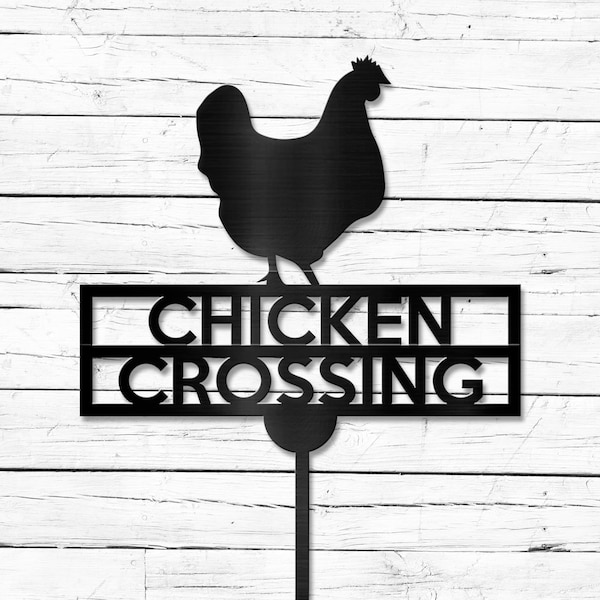 Metal Chicken Crossing Sign - Etsy
