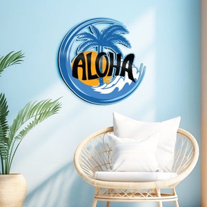 Aloha Metal Wall Decor, Aloha Hawaiian Coastal Theme Decor, Beach House ...