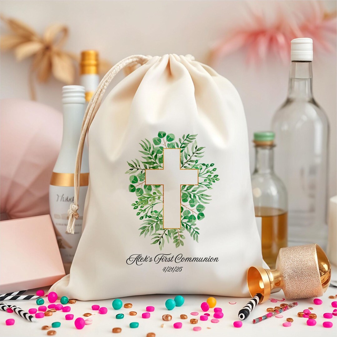First Communion Cross Symbol Favor Bags - Welcome to Communion Wedding ...