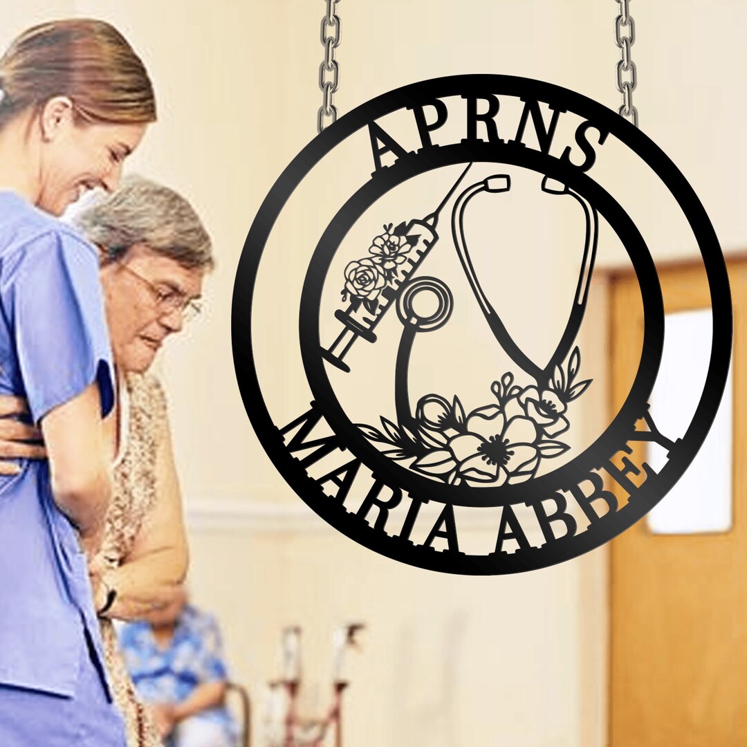 Hospital Nurse Custom Metal Sign - Custom Last Name Décor - Nursing Mom ...