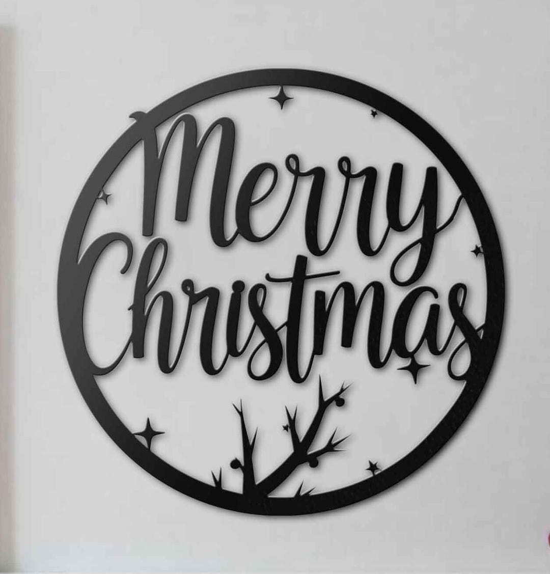 Merry Christmas Metal Decor Metal Christmas Signs Christmas Holiday ...