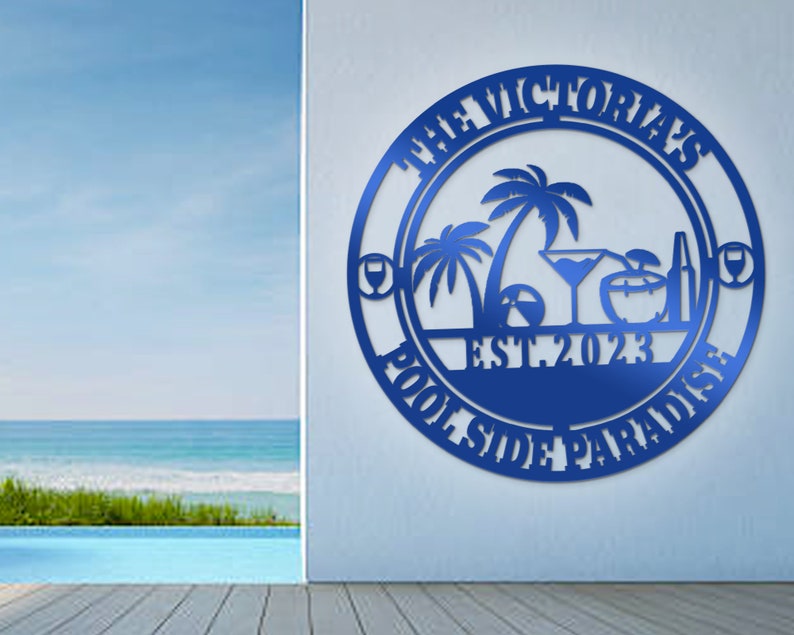 Custom Beach Theme Sign-poolside Paradise-tropical - Etsy