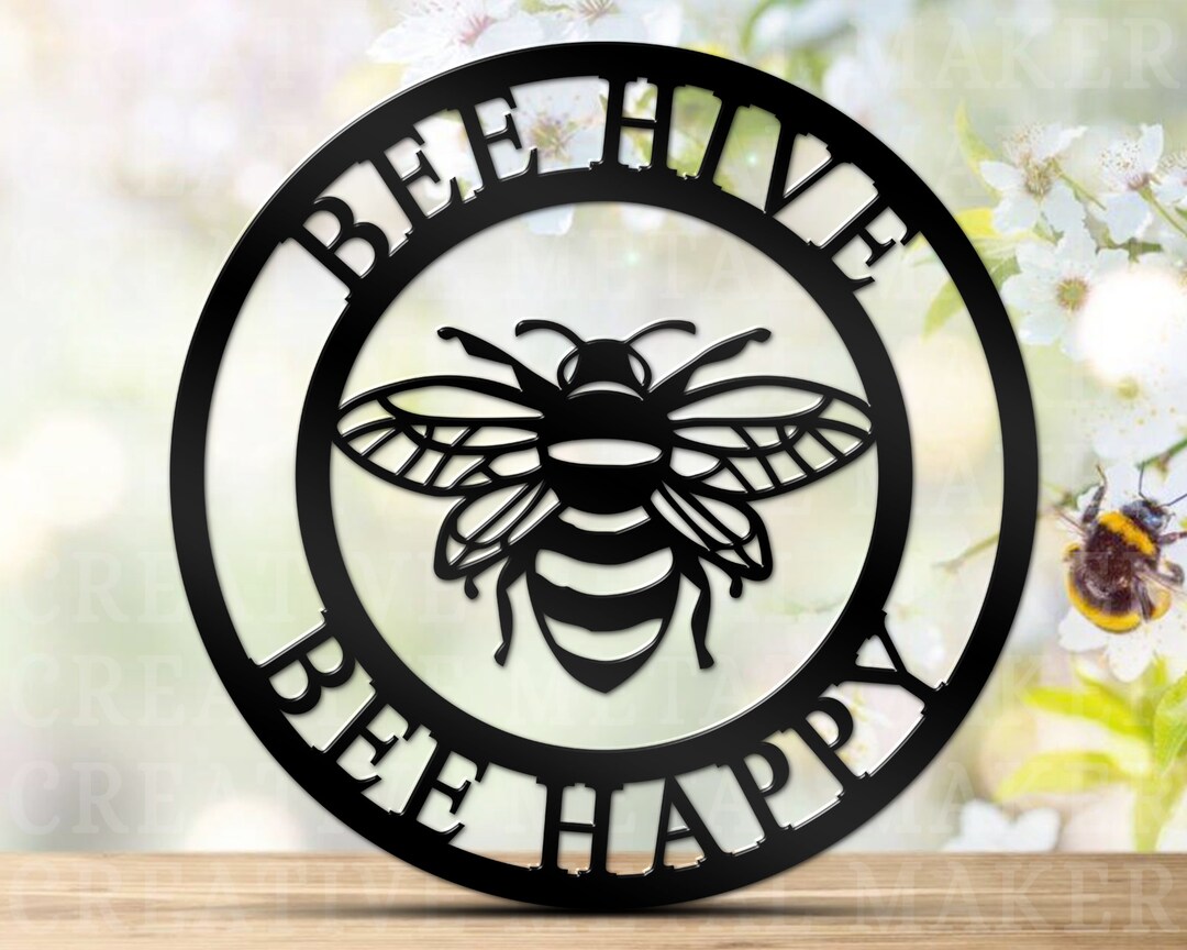Personalized Bee Metal Flags Sign, Metal Bee Farm Sign, Bee Hive Garden ...