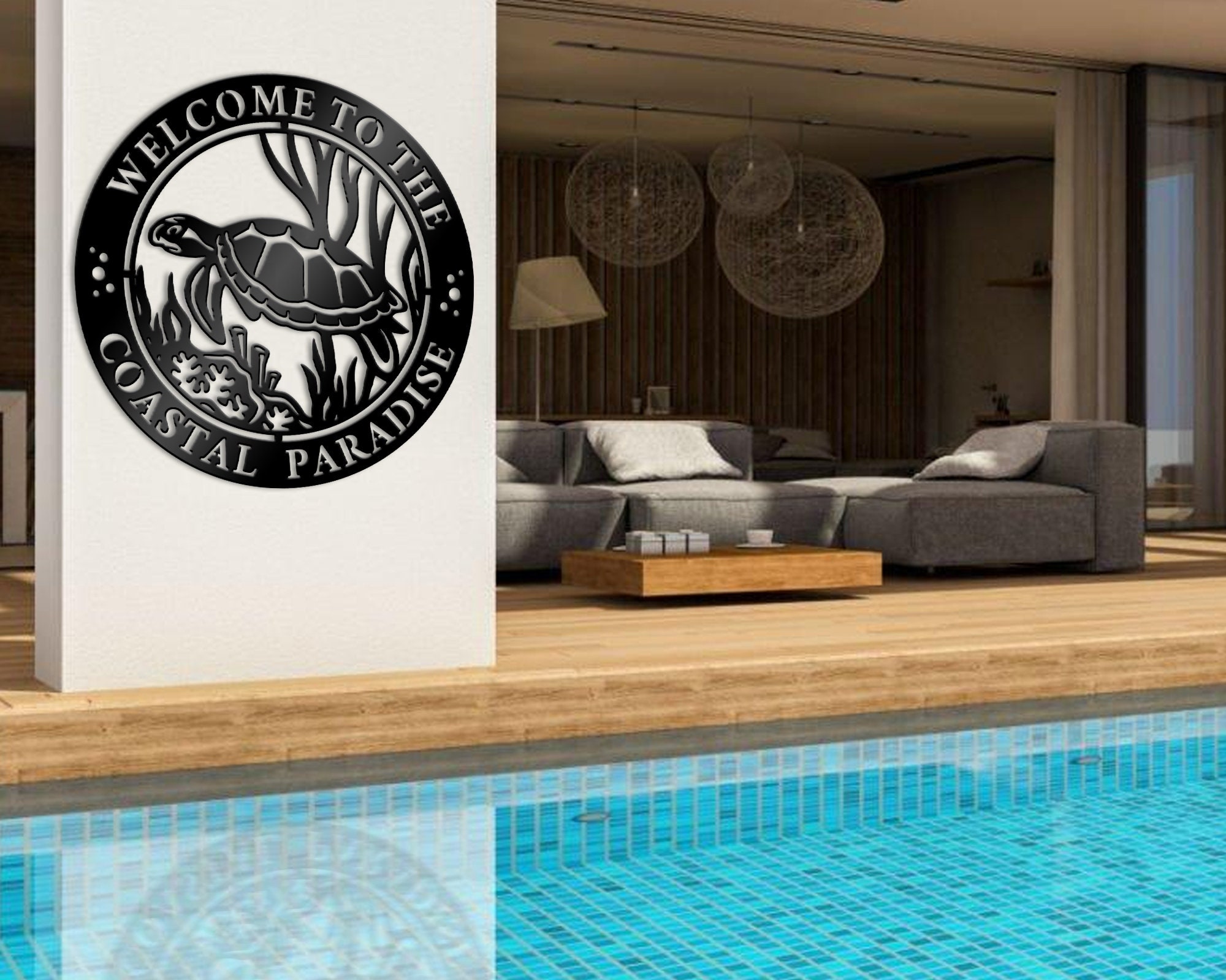 Personalized Sea Turtle Metal Sign-nautical Sea Turtle Wall - Etsy