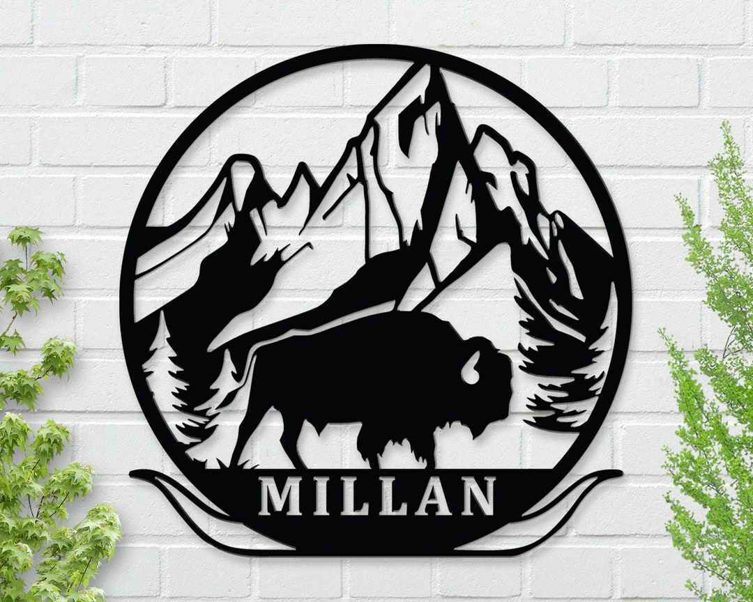 Custom Lone Bison Metal Sign-bison Camp Sign-personalized Bison Name ...