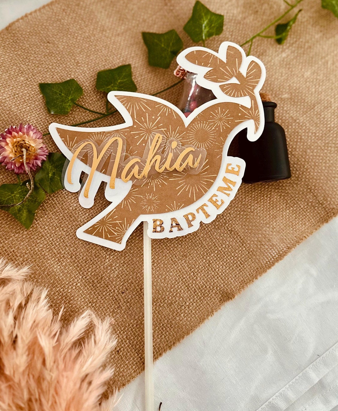 Personalized Baptism Cake Topper - Etsy