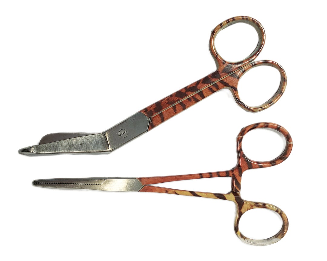 Kocher and Bandage Scissors Tiger Set of Nursing Scissors and Clamp ...