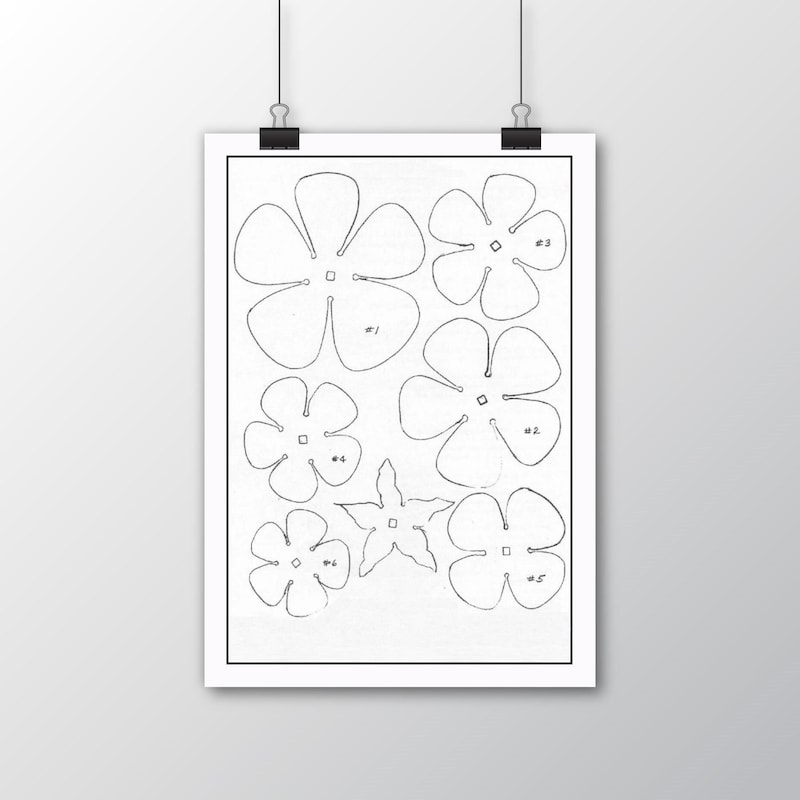 Rose Paper Flower Templates - Etsy