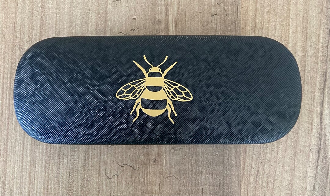 Bumble Bee Black and Gold Hard Shell Eye Glass Case, With Protective ...