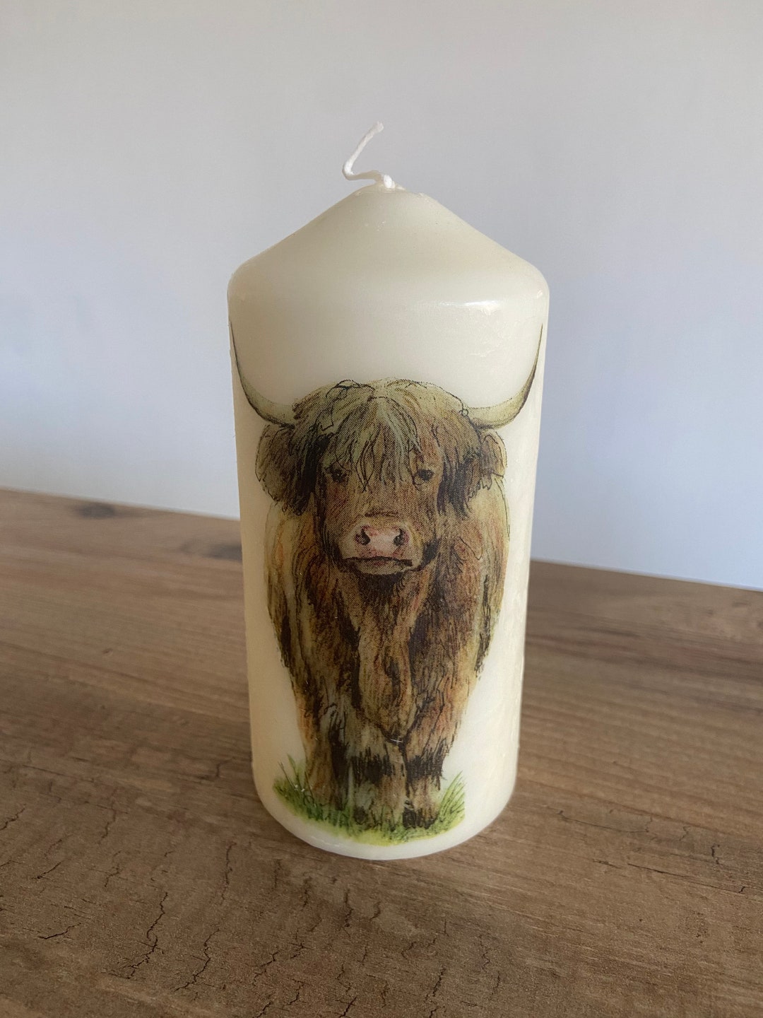 Highland Cow Candle Pillar Candle Unscented - Etsy
