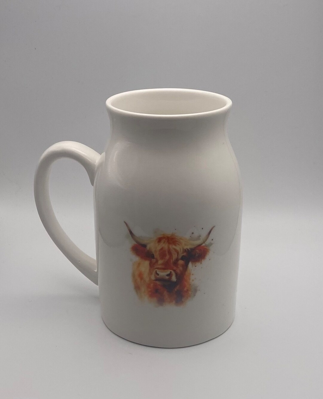 Highland Cow Ceramic Jug. Use as a Milk Jug or as a Vase to Display ...