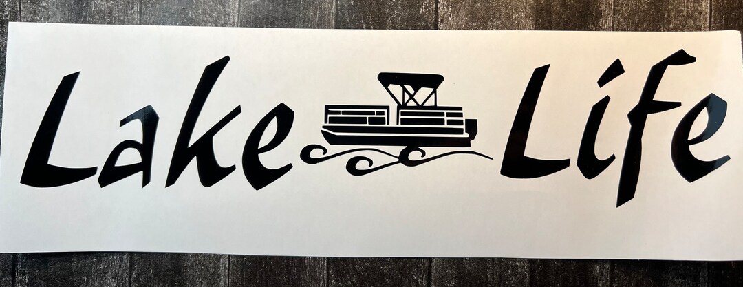Lake Life Pontoon Boat Black Vinyl Car Laptop Window Decal New - Etsy