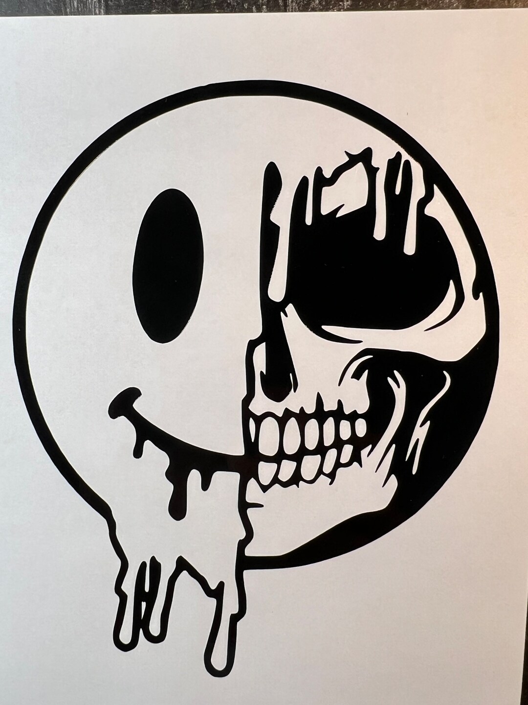 Smiley Face Melting Skull Vinyl Car Laptop Window Decal New - Etsy UK