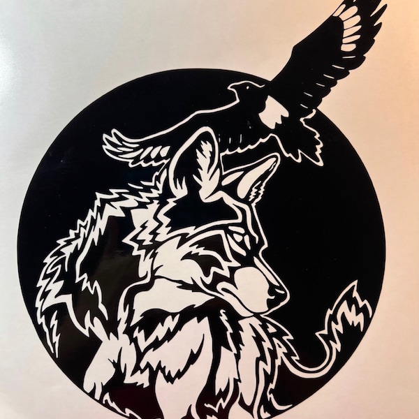 Wolf and Eagle Decal - Etsy