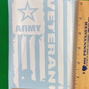 Army Veteran Flag White Vinyl Decal Sticker Window Car Electronics New ...