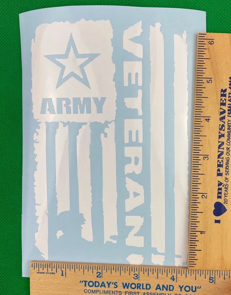 Army Veteran Flag White Vinyl Decal Sticker Window Car Electronics New ...