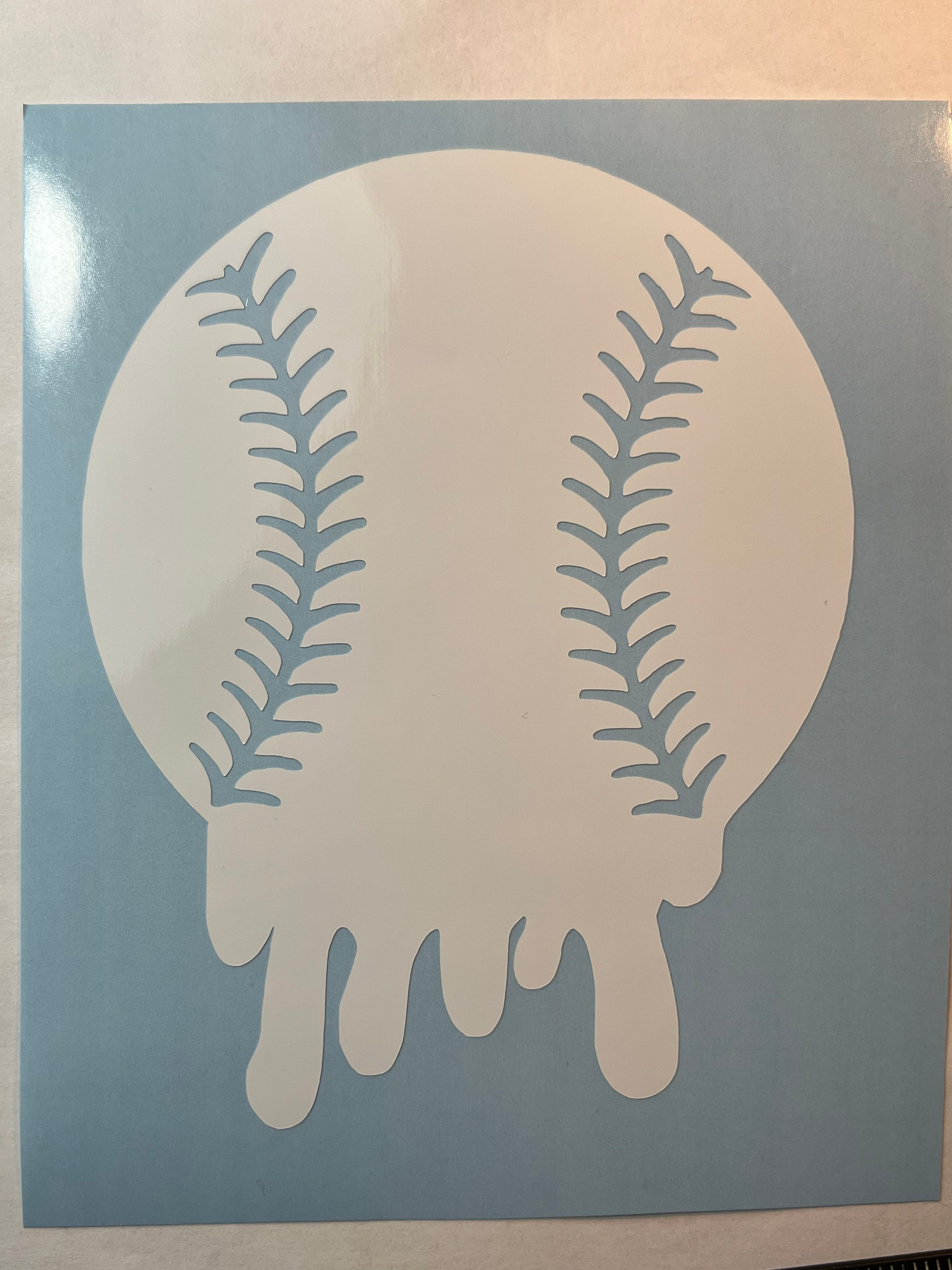 Baseball Melting White Vinyl Car Decal New - Etsy